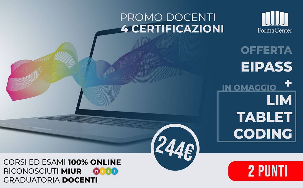 Corso Eipass Lim Tablet Coding, promo speciale by Formacenter: fino a 2 punti per le graduatorie ...